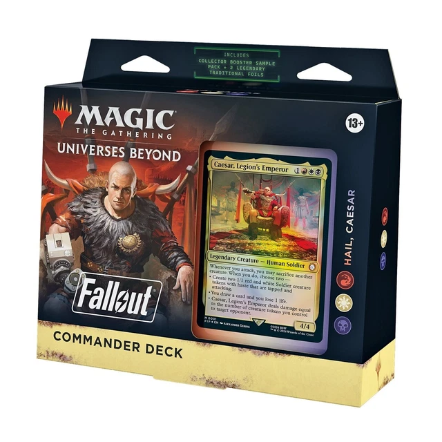 MTG FALLOUT COMMANDER Deck Hail, Caesar Booster Pack Deck Box Trading ...
