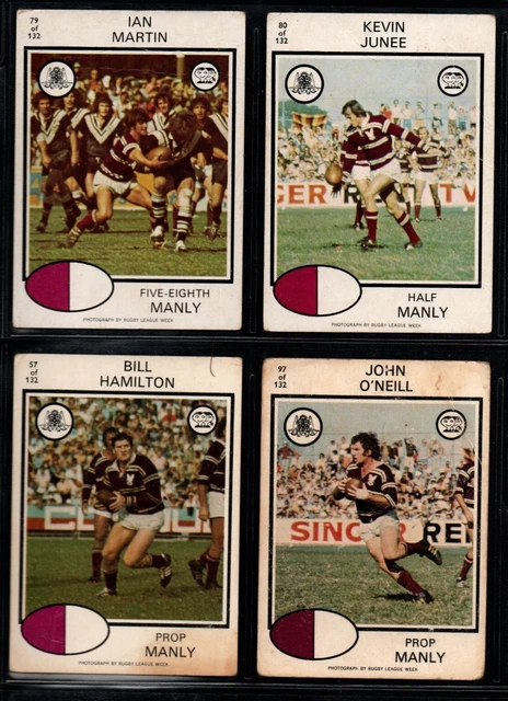 SCANLENS RUGBY LEAGUE CARDS 1975-4 x MANLY WARRINGAH $7.50 - PicClick AU