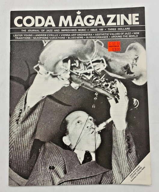 CODA JAZZ MAGAZINE #199 Lester Young Andrew Murray Anthony Braxton $10. ...