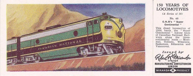 CARTE CARDS 150 years of locomotives 48 CNR'S SUPER CONTINENTAL EUR 3 ...