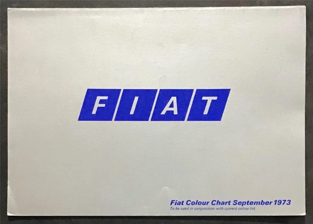 FIAT CAR COLOUR Exterior Paint Chart Sept 1973-74 #100M 973 £17.99 ...