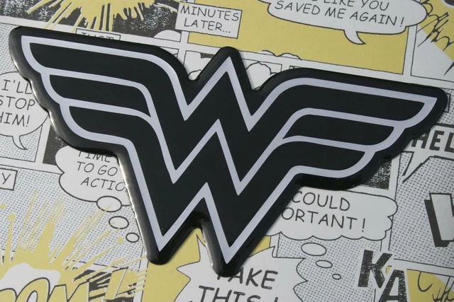 WONDER WOMAN LOGO Car DC Comics Domed Black Chrome Finish Automotive ...