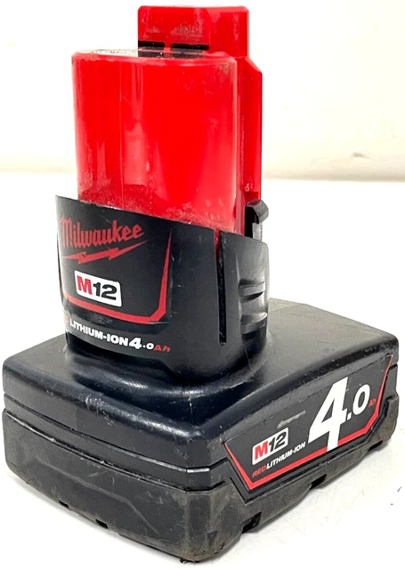 GENUINE MILWAUKEE M12B4 12V Li-Ion 4.0Ah RED LITHIUM Battery - Bids ...