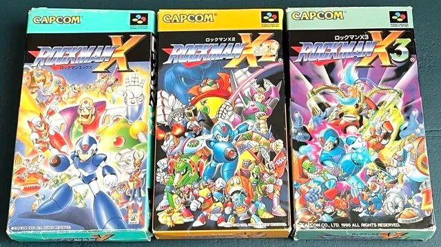 ROCKMAN X X2 X3 Nintendo Super Famicom SNES Mega Man Japon version avec ...