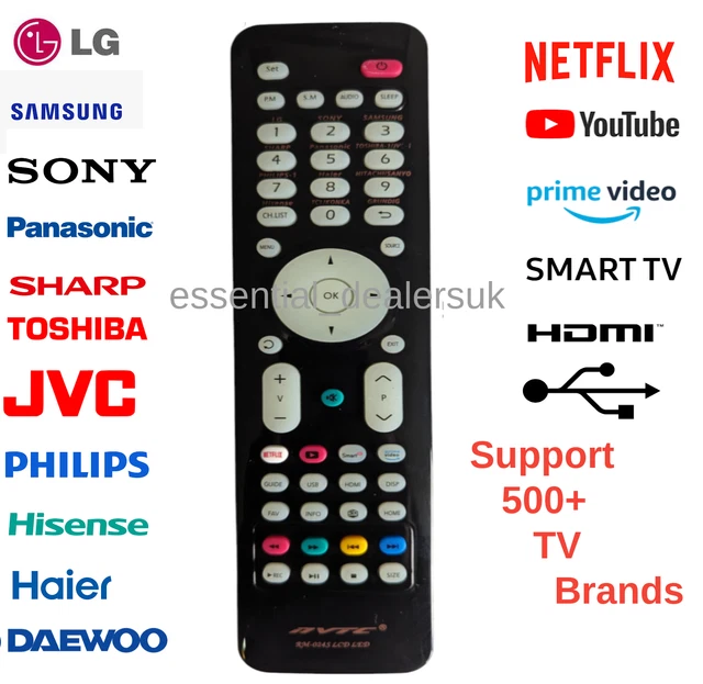 UNIVERSAL LCD LED Remote TV Control For All types Easy Set with Unique ...