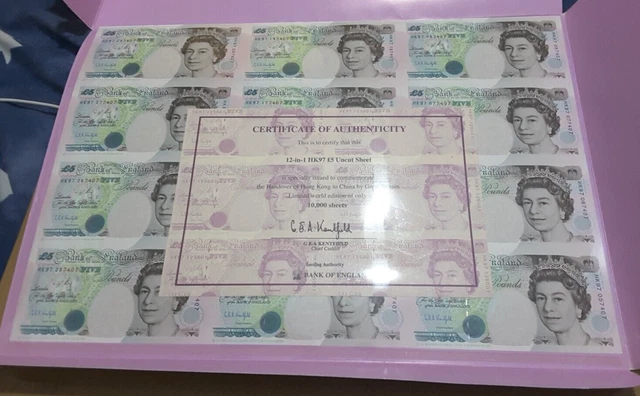 RARE ,,C122B 1997 12 note Hong Kong mini sheet unc EUR 492,19 - PicClick FR