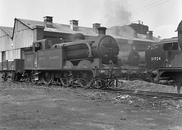 ORIGINAL MEDIUM 6CM x 4cm b&w Negative LNER N1 0-6-2T E9451 Hither ...