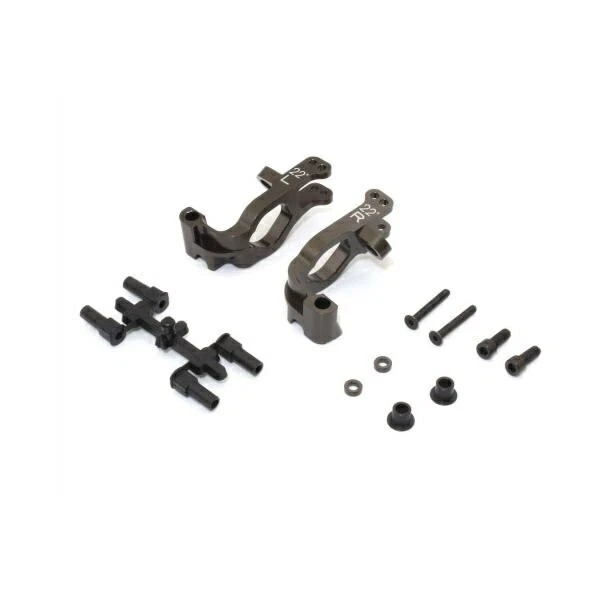 KYOSHO ALUMINUM FRONT hub carrier set (L, R/22°/gunmetal/MP10) [IFW629C ...