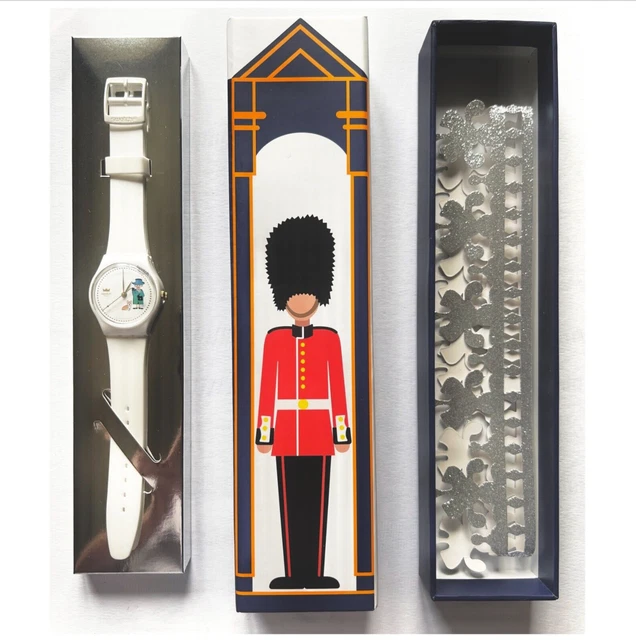 SWATCH 2022 HOW Majestic Queen Elizabeth Platinum Jubilee Watch -Brand ...