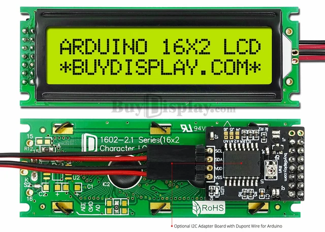 YELLOW IIC/I2C SERIAL 16x2 Character LCD Display Module for Arduino w ...