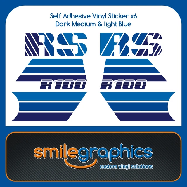 BMW R100RS 1988 Fairing & Tank Stickers Decals 3 Blue Stripe Kit £28.80 ...