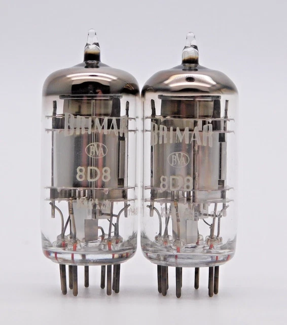 RARI TUBI VALVOLE abbinati Brimar 8D8 (bassa microfonia EF86) NOS (V2 ...