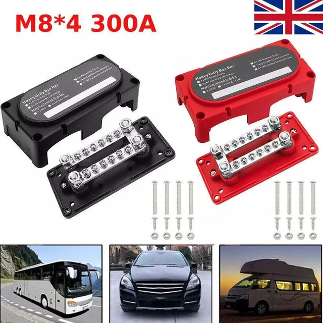 300A POWER DISTRIBUTION Block Heavy Duty Bus Bar Box M8*4 Terminal ...