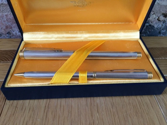 ROYAL GIFT KING Hussein of Jordan & Queen Noor Silver Gilt Waterman Pen ...