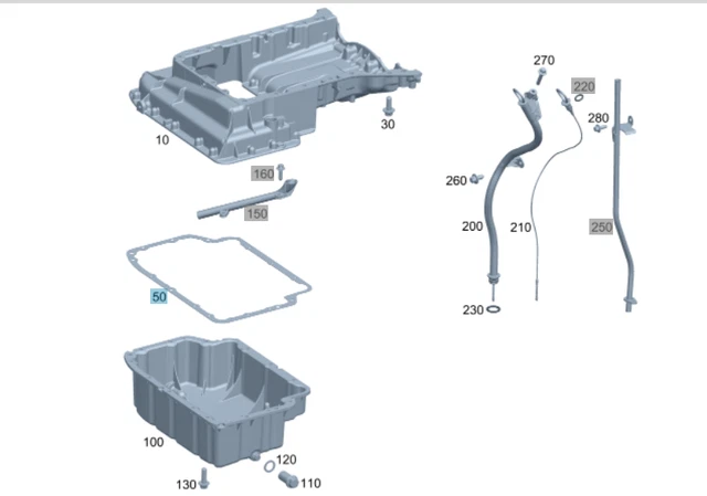 NEW GENUINE MERCEDES Benz W906 Sprinter OM651 Oil Sump Gasket ...