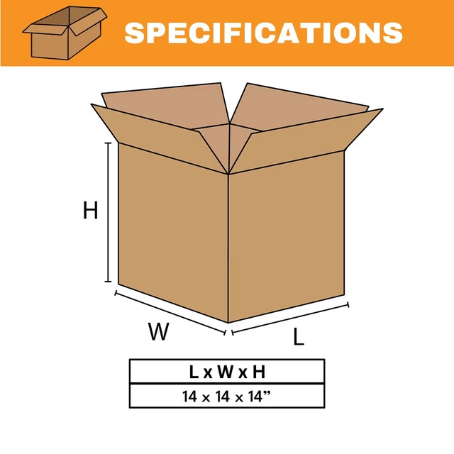 15-PACK 14X14X14 HEAVY-DUTY Double Wall Boxes #500 ECT-71 £167.75 ...