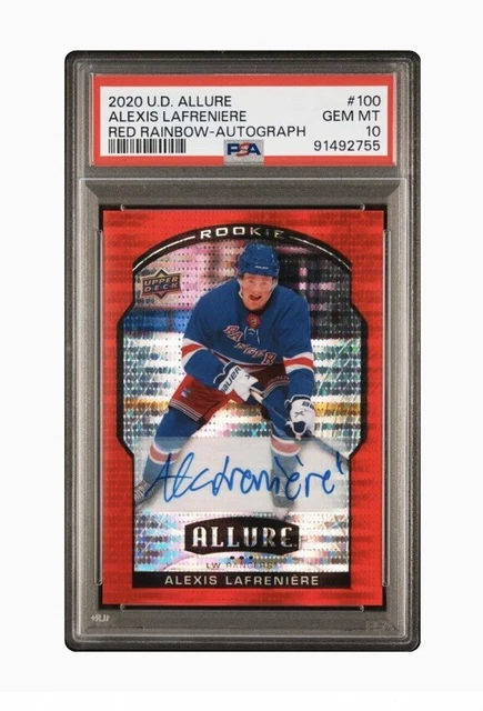 2020 ALEXIS LAFRENIERE Upper Deck Allure rouge arc-en-ciel recrue ...
