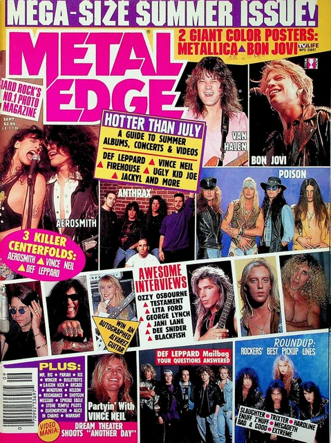 METAL EDGE BON Jovi Metallica Posters Def Leppard Testament Jani Lane ...