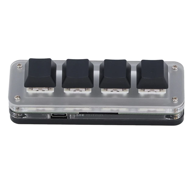 4 KEY KEYPAD USB C Wired Red Switch Programmable Mini Mechanical Keypad ...