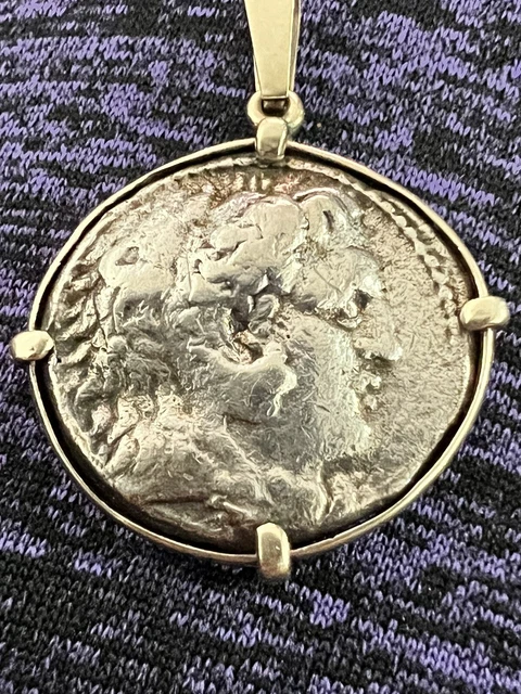 ANCIENT GREEK ALEXANDER the Great Silver Tetradrachm Coin with Gold ...