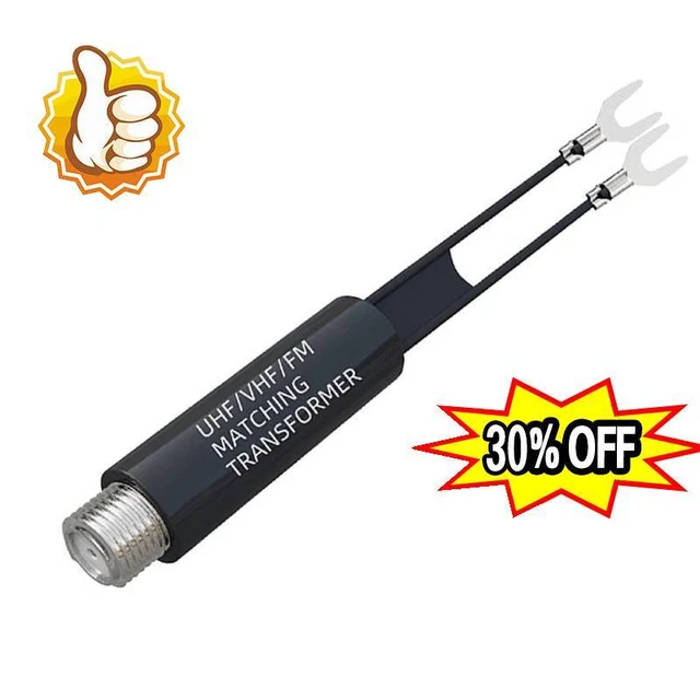 UHF VHF FM 75[300 Ohm TV Antenna Matching Transformer Coaxial Cable ...