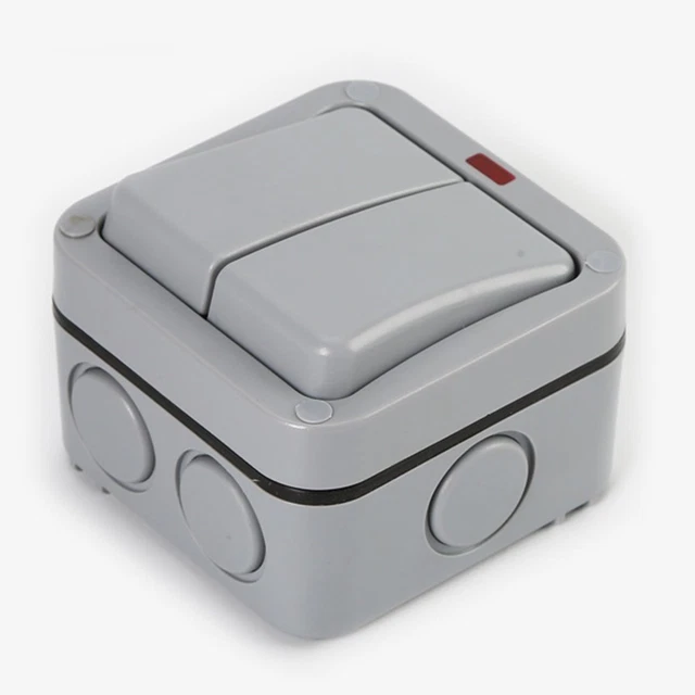 OUTDOOR SWITCH 2-GANG Weatherproof 20A IP66 Junction Box Outdoor Switch ...
