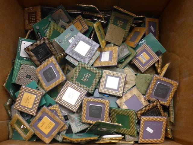 GOLD RECOVERY FROM SCRAP OLD PIN INTEL CPU 12.74kg BULK LOT ( $230AUD a ...