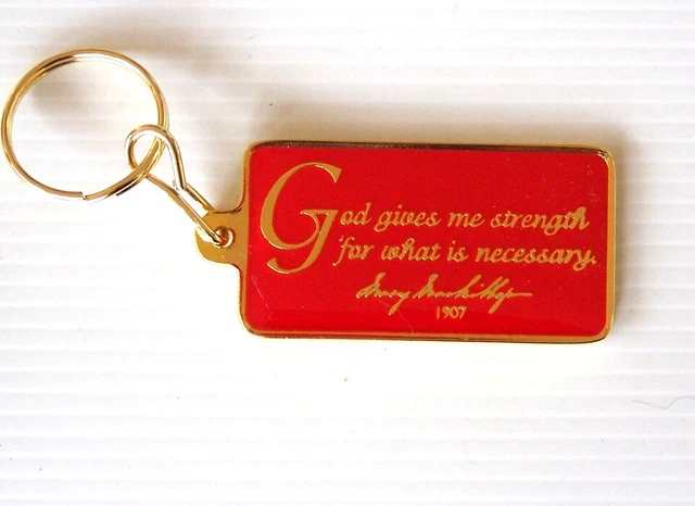 VINTAGE GOD GIVES Me Strength Prayer Catholic Church Souvenir Key Chain ...