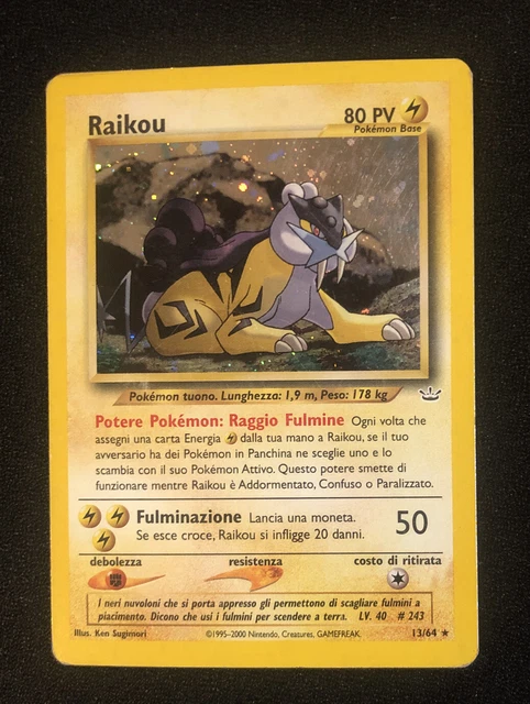 POKEMON CARD RAIKOU Holo 13/64 ITA Neo Revelation EUR 46,50 - PicClick FR
