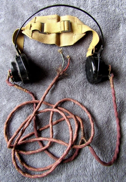 WW2 BRITISH MILITARY Headphone Set with DLR No.5 Receivers c/w Cable ...