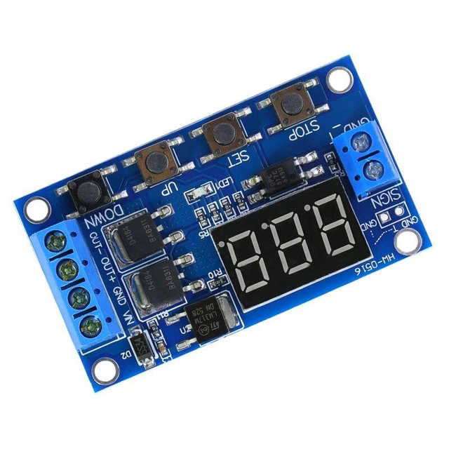 HIGH VOLTAGE TIMER Switch Relay Module - DC 5V to 36V - On/Off Cycle ...