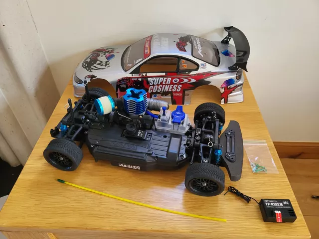 TAMIYA TGS NITRO RC Car - 1/10 Scale Rolling Chassis with Leaxn Body - RARE ! £198.00 - PicClick UK