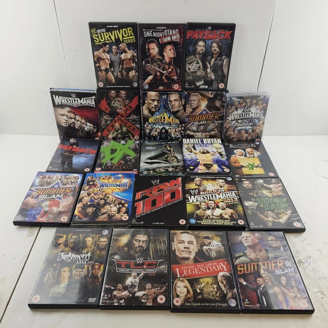 22 WWE WRESTLING DVDs + Boxset Bundle Wrestlemania Summerslam Money In ...