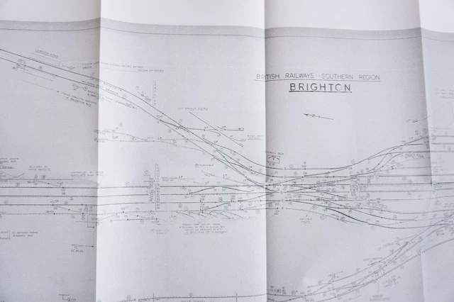 1970 BRIGHTON SIGNALLING Signal Box Sidings Railway Plan Diagram ...