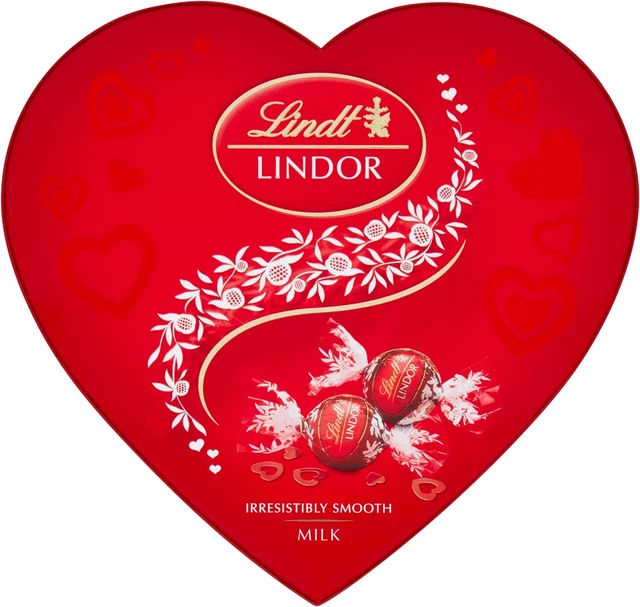 Lindt Lindor Heart Milk Chocolate Truffles Box Approx 16 Balls 200g