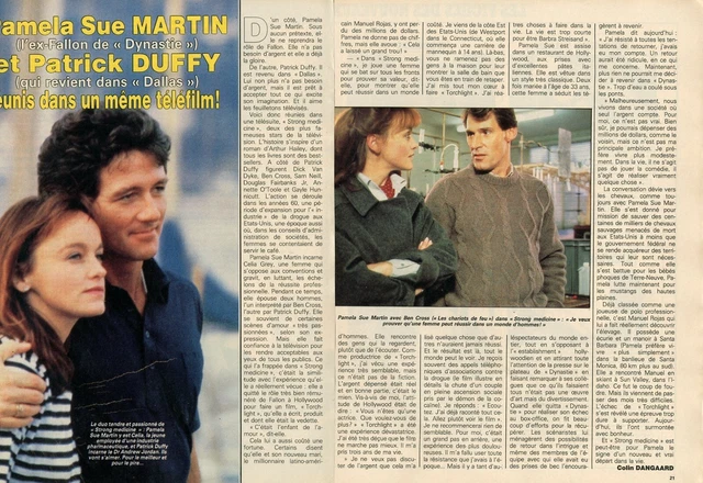 COUPURE DE PRESSE Clipping 1986 Patrick Duffy Pamela Sue Martin (2 ...