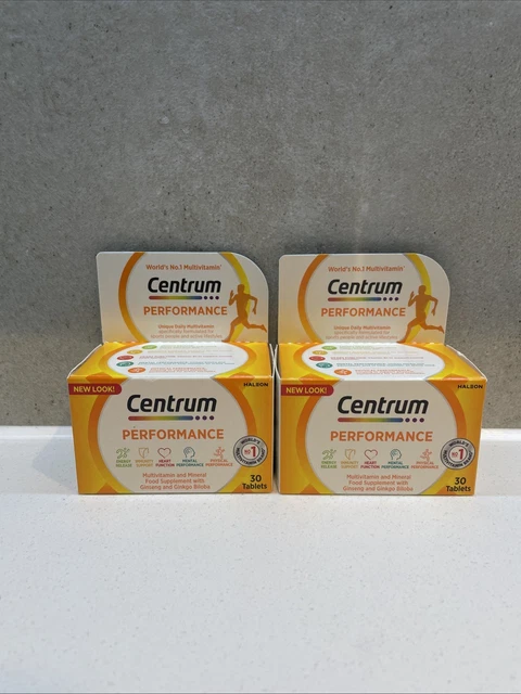 2 X CENTRUM Performance Multivitamin Mineral Supplement 30 Tablets Exp ...