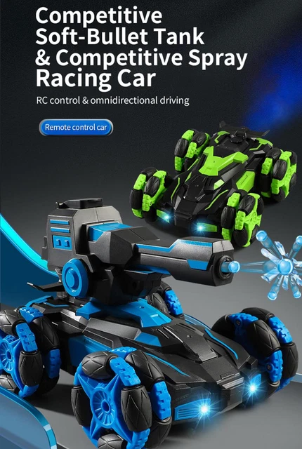 REMOTE CONTROL GEL Blaster Tank- 2.4G 6 Wheel Water Bomb stunt Car Toy ...