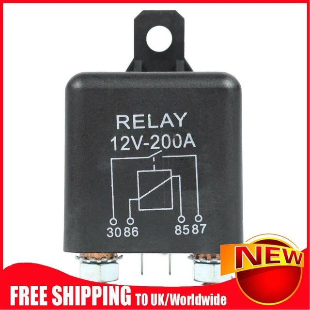 12V 200 AMP Heavy Duty Split Charge/Winch Relay for Car Van Boat 4 Pin ...