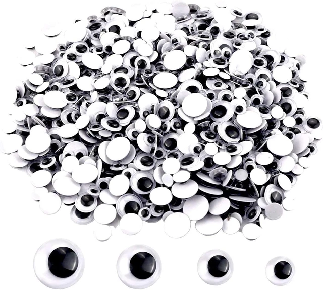 300 SELF-ADHESIVE BLACK Wiggle Googly Eyes in Mixed Sizes £8.19 ...