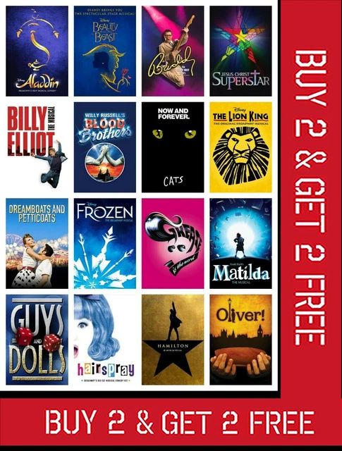 CLASSIC MUSICAL THEATRE Show Posters Uk Music Wall London Art Print A3 ...