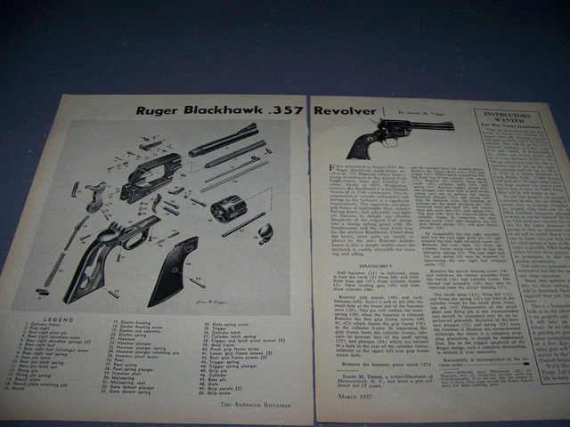 HISTORY: RUGER .357 Blackhawk Revolver..takedown/Exploded View..(525Y ...