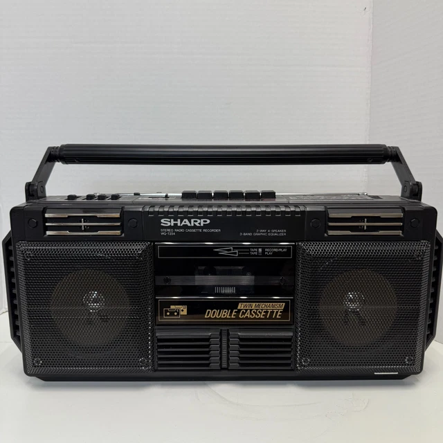 SHARP WQ-T234 BOOMBOX Ghetto Blaster – Vintage Twin Cassette – Fully Working – £44.40 - PicClick UK