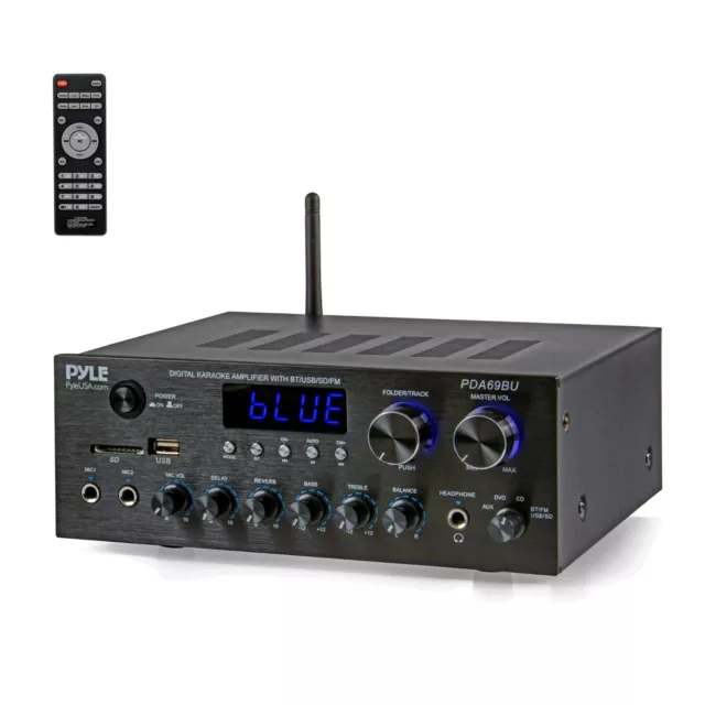PYLE STEREO AMPLIFIER Audio Receiver Sound System - Bluetooth Wireless ...