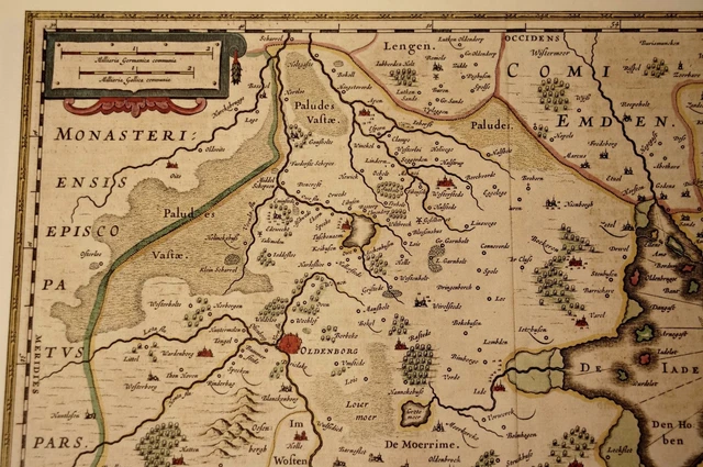 HISTORISCHE LANDKARTE GRAFSCHAFT Oldenburg Jever Varel Westerstede ...
