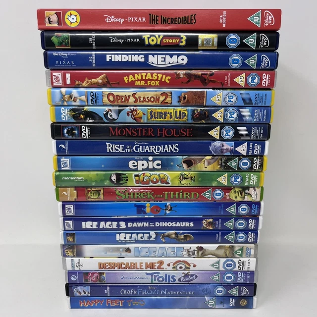 KIDS ANIMATED DVD Bundle x19 - DISNEY PIXAR - DREAMWORKS - ICE AGE ...