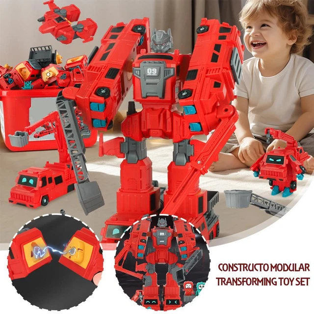 MODULAR TRANSFORMING TOY Set with Storage Box, Magnetic Cars and Truck for Kids± £18.56 ...
