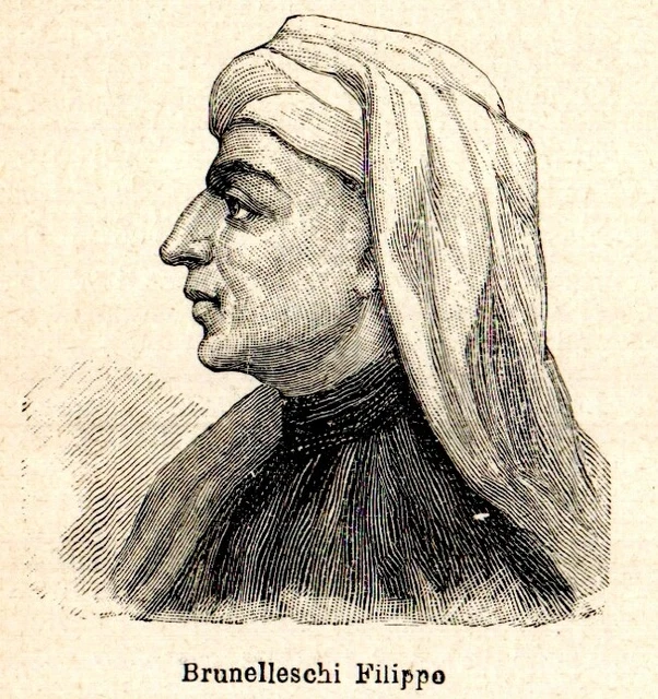 B5104 PORTRAIT D'FILIPPO Brunelleschi - Impression D'Époque - 1924 ...