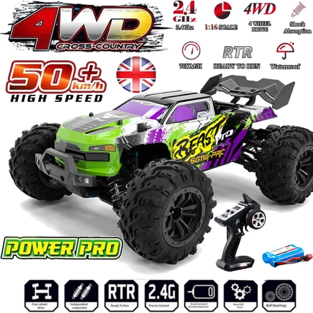 RC CAR 4WD 70KM/H High Speed Remote Control Trucks Monster Crawler Cars ...