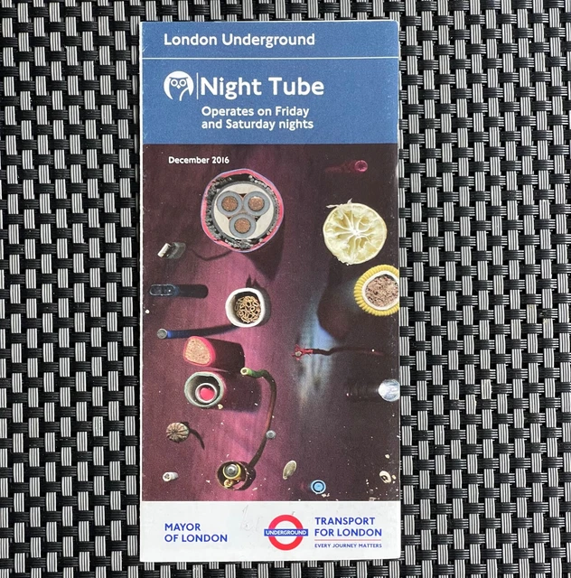 LONDON UNDERGROUND NIGHT Tube Map December 2016 £3.00 - PicClick UK